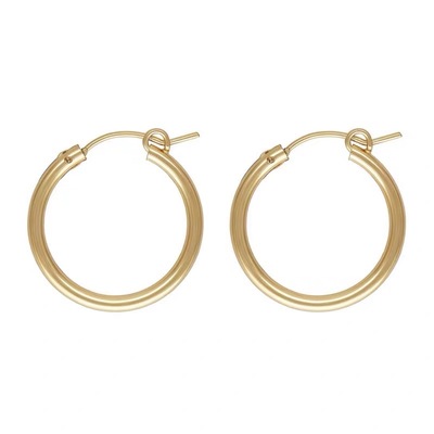 不会变色的美国14k金色欧美耳圈