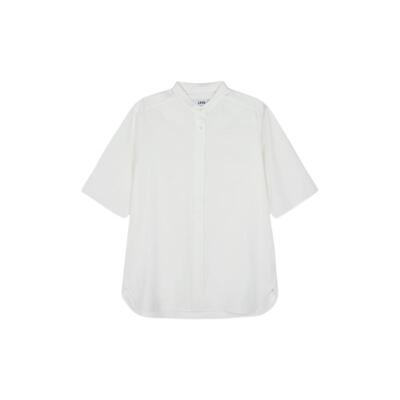 LESS夏季新中式衬衣女桑蚕丝立领气质简约垂感短袖衬衫2O4214450