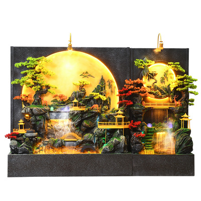 乘功水幕墙流水屏风招财喷泉造景