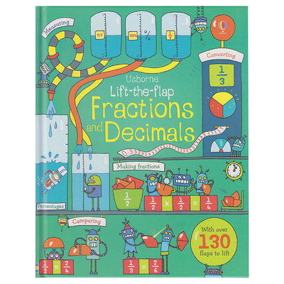 Usborne Lift-the-flap Fractions and Decimals 分数和小数翻翻书 尤斯伯恩儿童早教图书数学知识科普学习英文原版进口绘本7-10岁