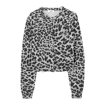 ETHOR 25早春新品 设计师品牌 豹纹金属扣开衫  SOLSOL买手店