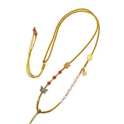 花素新中式吊坠绳子黄金蜜蜡挂绳