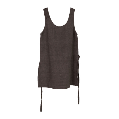 夏季多穿法无袖不对称亚麻背心