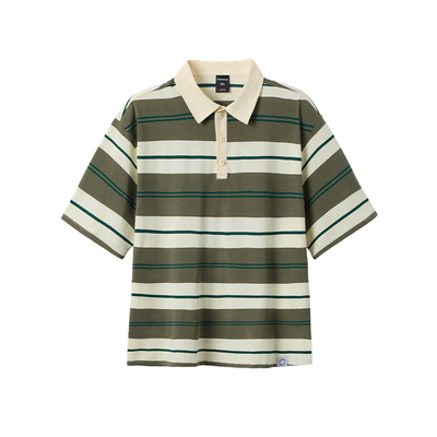 GEEEKPANDA春夏撞色条纹POLO衫