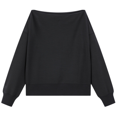 太平鸟莫代尔混纺斜肩休闲卫衣