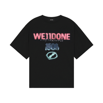 【明星同款】WE11DONE26春季新品彩色喷绘1506 LOGO短袖T恤宽松
