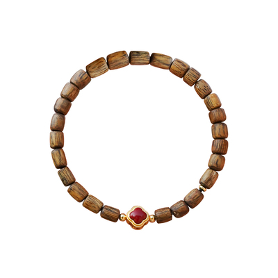 沉水级沉香四叶草手串文玩佛珠