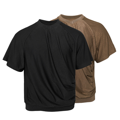 GLACIERBOY意式侧边抽褶丝光短袖