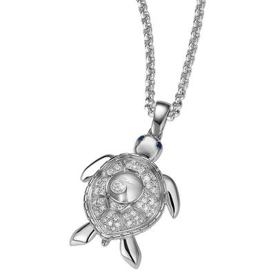 萧邦新品18K白金海龟钻石项链