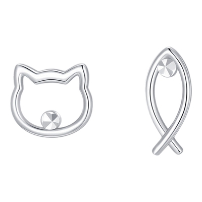 潮宏基有猫有余铂金耳环白金PT950耳钉耳饰闺蜜送女友妇女节礼物