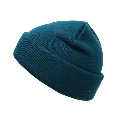 mxs~蓝色柔软百搭卷边街头毛线帽