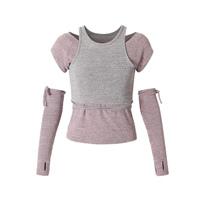 短袖短款高级感法国绒女