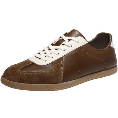 百丽男鞋复古德训鞋男士26新款春季商场款撞色休闲板鞋8ZD01AM6