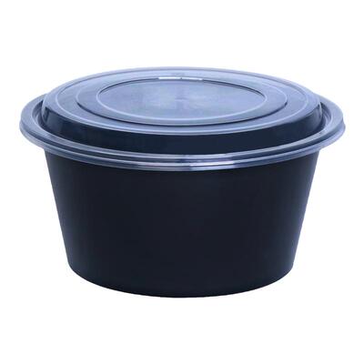 汤粉分离打包盒双层圆形打包盒