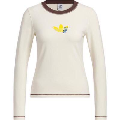 阿迪达斯女士修身圆领长袖T恤