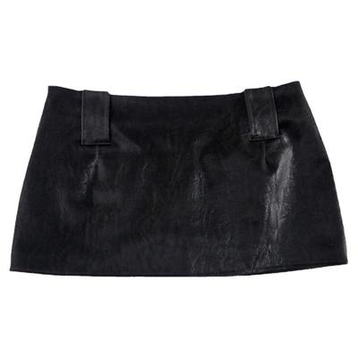 eihey迷你短款包臀裙亮面小皮裙