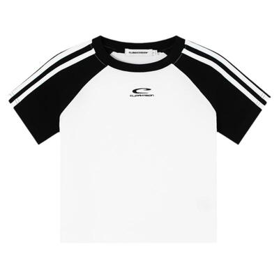 CLIMAXVISION插肩撞色短款T恤