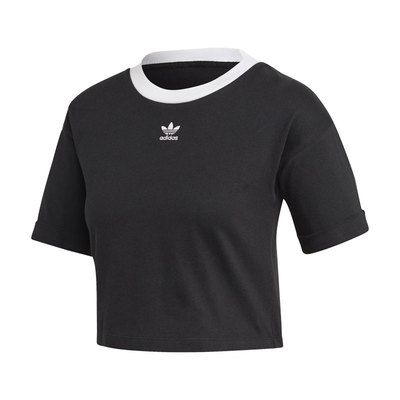 Adidas/阿迪达斯正品 Crop Top 三叶草女子运动T恤 FM2557