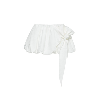 4mggle原创春夏白色修身花苞裙