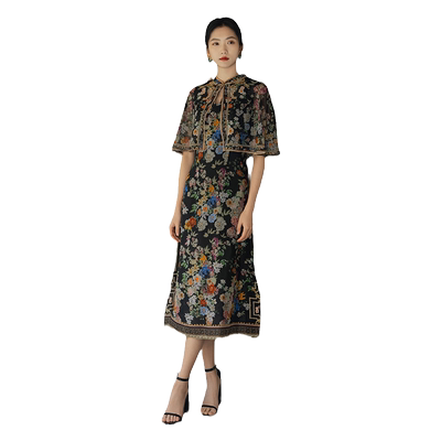 EAHCHANIE端庄桑蚕丝连衣裙