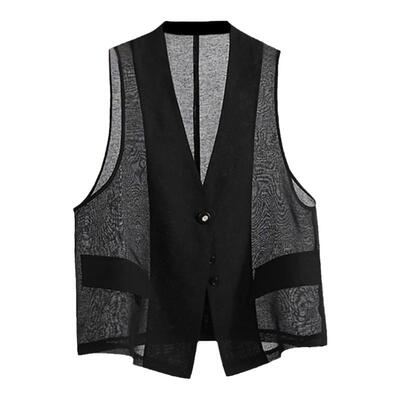 夏装无袖马甲女外穿薄雪纺衫