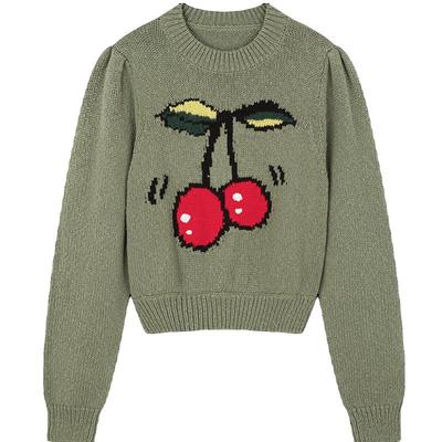 毛衫UOOYAA/乌丫趣味樱桃提花