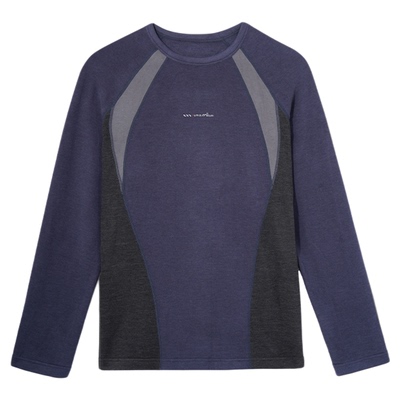 UMAMIISM有茂密声 秋冬撞色圆领保暖抗静电打底衣长袖T恤