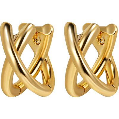 交叉字母耳环女设计个性耳钉