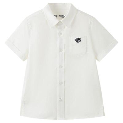 elandkids男童学院风白衬衫