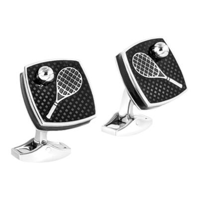 方形网球珐琅袖扣高端轻奢礼物