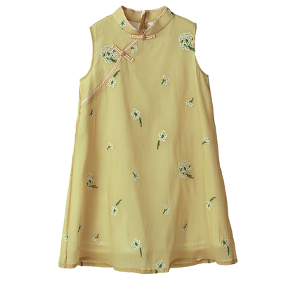 女童宽松无袖连衣裙中国风旗袍