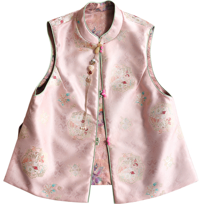 云澍交织香云纱国风印花马甲