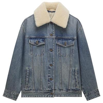 OCHIRLY欧时力毛领棉衣牛仔外套