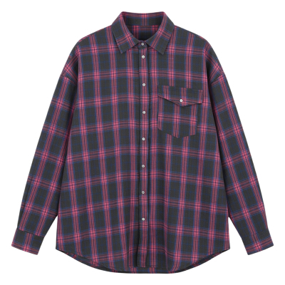 Loose long sleeved shirt plaid jacket 宽松长袖衬衫格子外套女