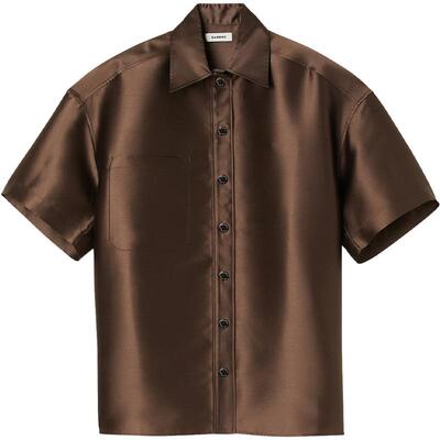 SANDRO时尚光泽感短袖衬衫