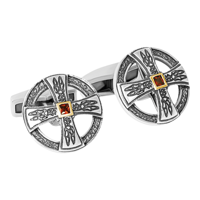 圆形限量款十字架袖扣轻奢袖钉