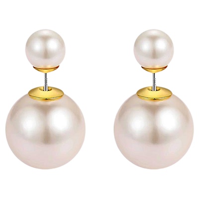 赵露思同款前后两戴施家珍珠耳环女秋冬轻奢高级感925纯银针耳饰