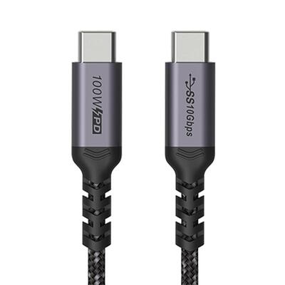 双头type-c数据线USB3.1 Gen2全功能10G视频4k60Hz快充PD100W弯口