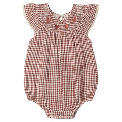 QuincyMae春夏蕾丝爱心格哈衣