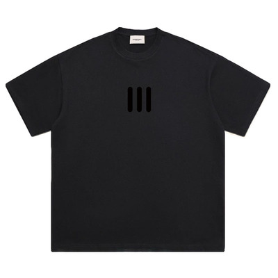 ESSENTIALS三条杠植绒短袖T恤男