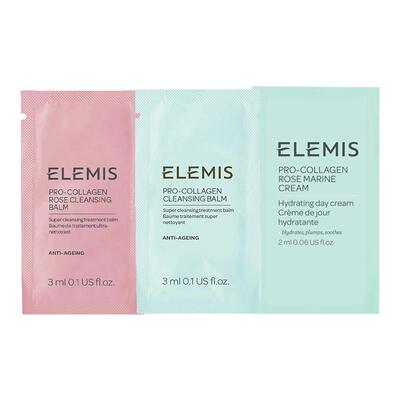 ELEMIS玫瑰卸妆膏3g+胶原卸妆膏3g+玫瑰面霜2ml