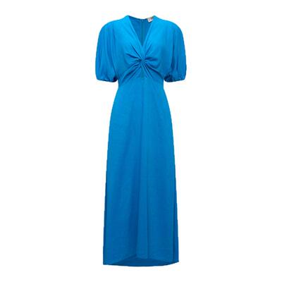 DVF天空之蓝V领连衣裙