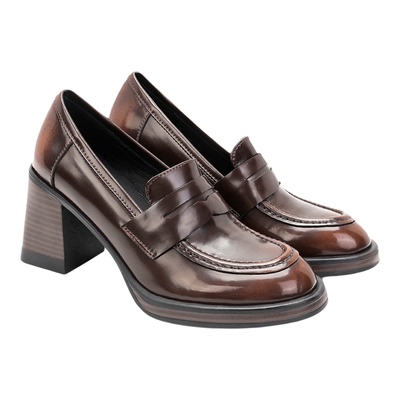 fed真皮厚底乐福鞋女复古小皮鞋