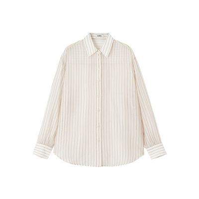 indicia标记商场同款2025秋新款慵懒气质薄款条纹衬衫 F2C5CS343F