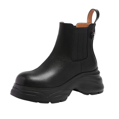 骆驼女鞋加绒切尔西靴子马丁靴女