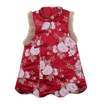 陈大猪小O宝Okids宝宝旗袍裙女冬国风拜年服唐装婴儿新年过年童装