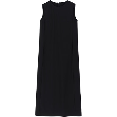 CR黑色连衣裙直筒懒人通勤裙宽松不挑人显瘦直筒无袖通勤简约纯色