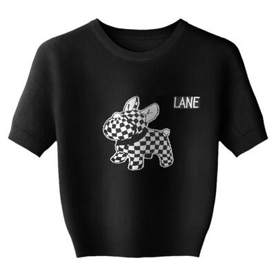 高级感黑色短袖针织T恤