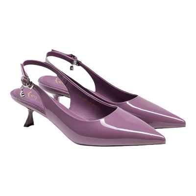 细跟中跟后空单鞋女后绊带半凉鞋