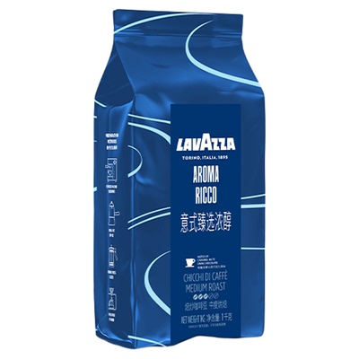 LAVAZZA拉瓦萨意式咖啡豆中度烘焙1kg拼配意式甄选特浓新鲜烘焙